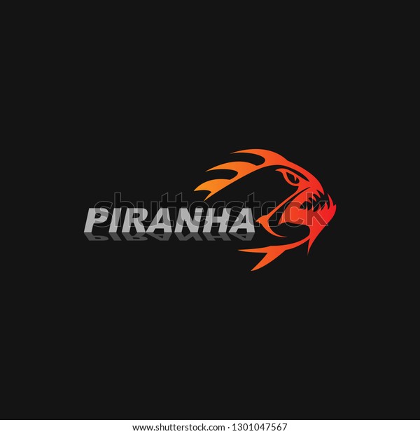 Piranha Fish Illustration Vector Logo Stock Vector (Royalty Free ...