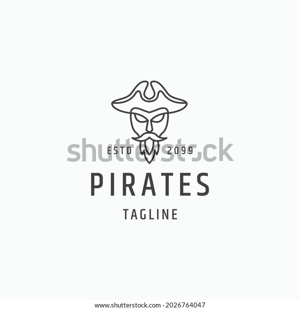 Pirate Captain Line Art Logo Icon Stock Vector (Royalty Free ...