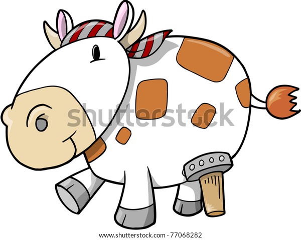 Pirate Cow Vector Illustration Stock Vector (Royalty Free) 77068282 ...