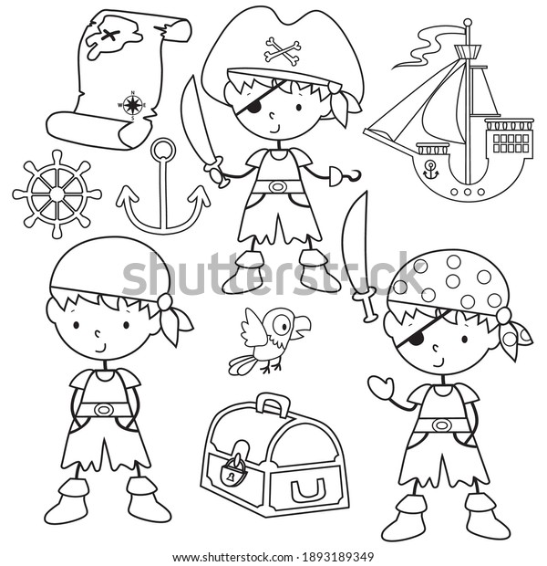 Pirate Crew Vector Cartoon Illustration Stock Vector (Royalty Free ...
