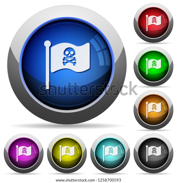 Pirate Flag Icons Round Glossy Buttons Stock Vector (Royalty Free ...