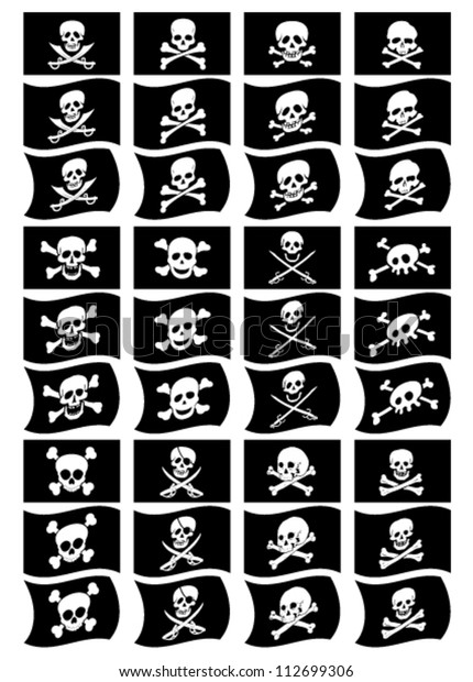 Colección de banderas piratas: vector de stock (libre de regalías ...