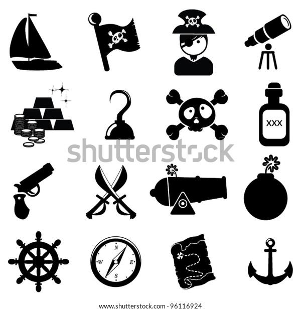 Pirate Icons Stock Vector (Royalty Free) 96116924