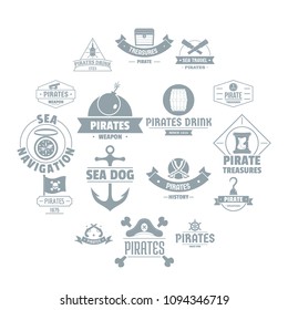 Pirate Logo Icons Set Simple Illustration Stock Vector (Royalty Free ...