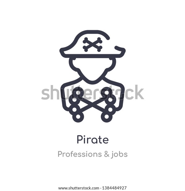 Pirate Outline Icon Isolated Line Vector Stock Vector (Royalty Free ...