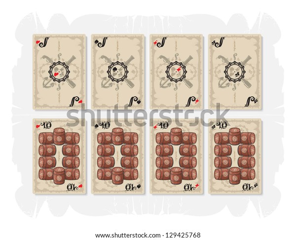 Pirate Playing Cards 5 Vector Stock Vector (Royalty Free) 129425768 ...