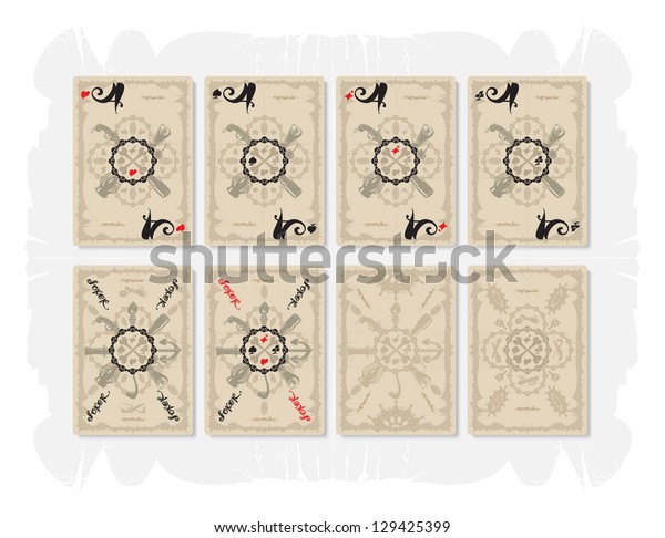 Pirate Playing Cards 7 Vector Stock Vector (Royalty Free) 129425399 ...