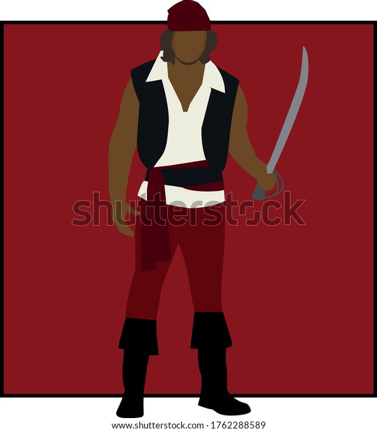 Pirate Red Background Sword Stock Vector (Royalty Free) 1762288589