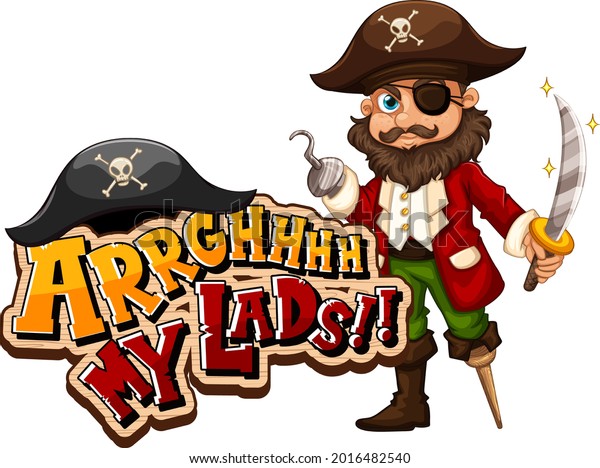 Pirate Slang Concept Arrgh My Lads Stock Vector (Royalty Free ...