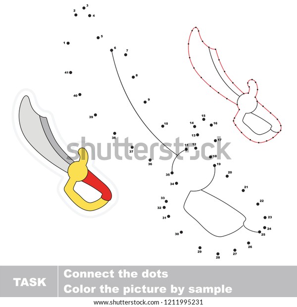 Pirate Sword Dot Dot Educational Game Stock Vector (Royalty Free ...
