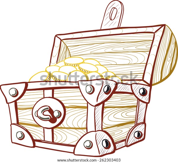 Pirate Treasure Chest Lid Open Full Stock Vector (Royalty Free ...