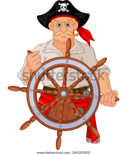 Pirate Wheel His Ship Stock Vector (Royalty Free) 264283820 | Shutterstock