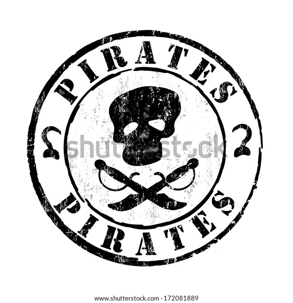 Pirates Grunge Rubber Stamp On White Stock Vector (Royalty Free ...