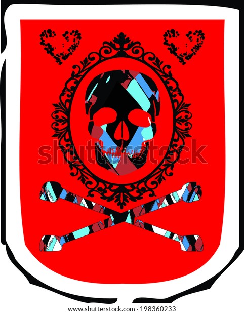 Pirates Red Pirate Skull Crossbones On Stock Vector (Royalty Free ...