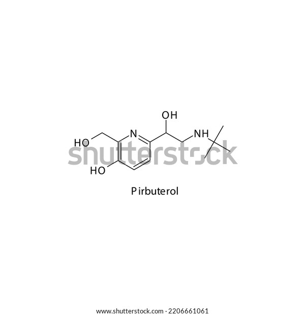 Pirbuterol Molecule Flat Skeletal Structure Beta Stock Vector (Royalty ...