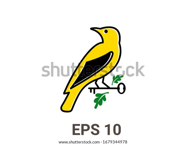 Pirol Bird Oak Leaf Key Logo Stock Vector (Royalty Free) 1679344978 ...