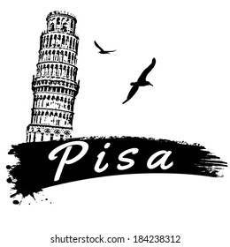 Pisa Vintage Style Poster Vector Illustration Stock Vector (Royalty ...