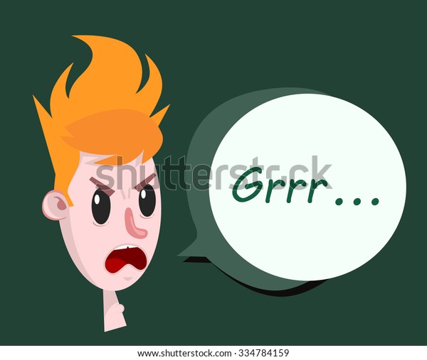 Pissed Cartoon Head Boy Portrait Bubble Stock Vector (Royalty Free ...