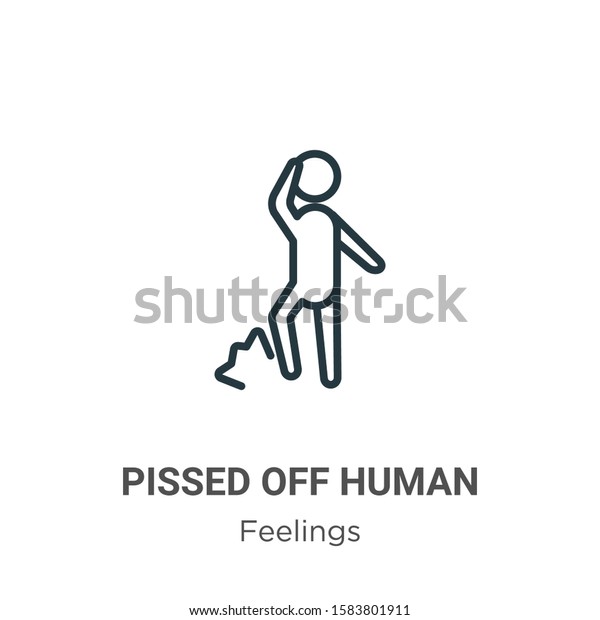 Pissed Off Human Outline Vector Icon Stock Vector (Royalty Free ...