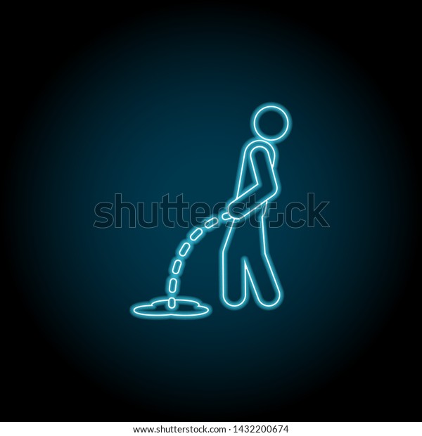 Pissing Man Neon Icon Simple Thin Stock Vector (Royalty Free ...