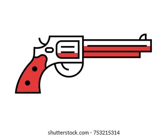 Pistol Gun Shooting Pencil Vector Illustration Stock Vector (Royalty ...