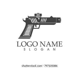Pistol Logo Design: vector de stock (libre de regalías) 797105086 ...