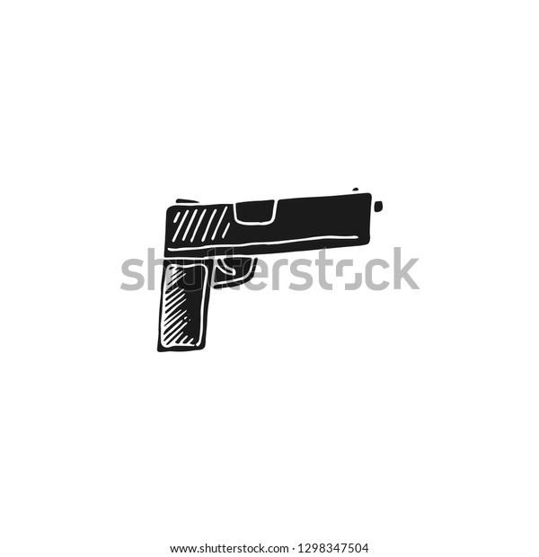 Pistol Vector Doodle Sketch Isolated On Stock Vector (Royalty Free ...
