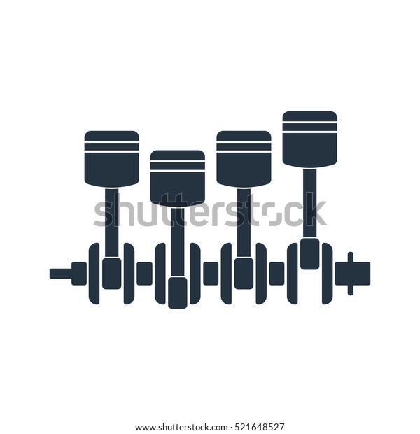 Piston Crankshaft Internal Combustion Engine Isolated Stock Vector ...
