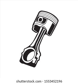 Piston Engine Black White Flat Design Stock Vector (Royalty Free ...