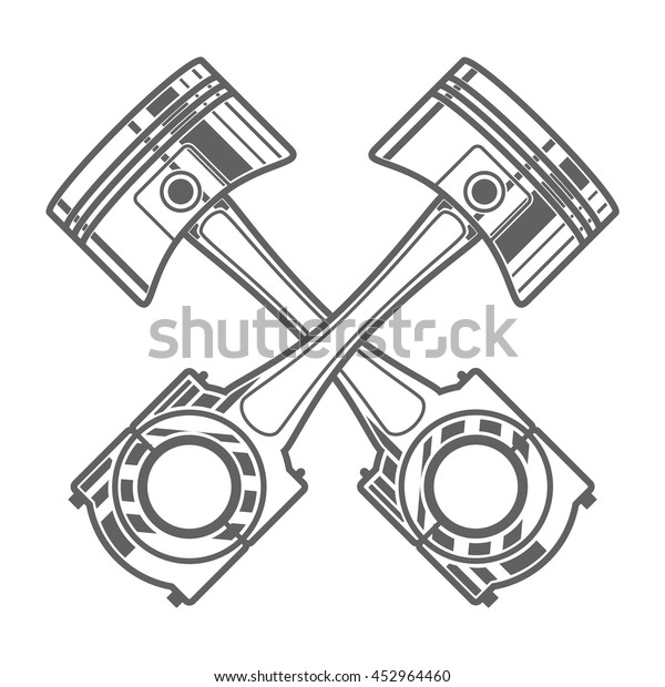 Piston Two Pistons Motorcycle Car Flat Stock Vector (Royalty Free ...