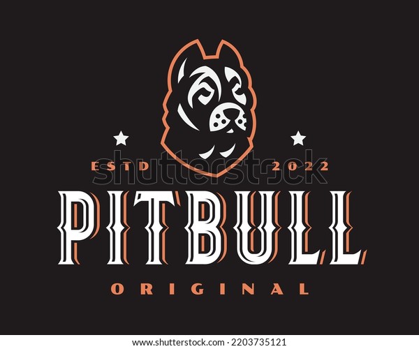 Pitbul Logo Emblem Design Editable Your Stock Vector (Royalty Free ...