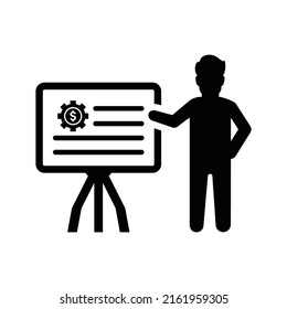 Pitch Project Presentation Icon Black Vector Stock Vector (Royalty Free ...