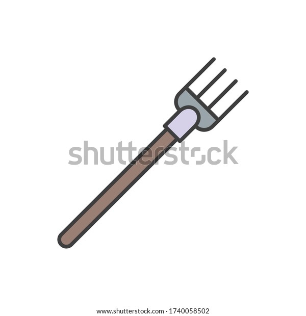 Pitchfork Icon Simple Outline Colored Vector Stock Vector (Royalty Free ...