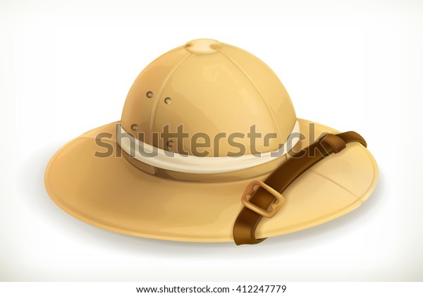 Pith Helmet Explorer Hat Travel Adventure: เวกเตอร์สต็อก (ปลอดค่า ...