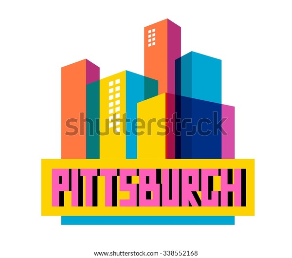 Pittsburgh Beautiful City Visit Vector Cartoon Stock Vector (Royalty ...