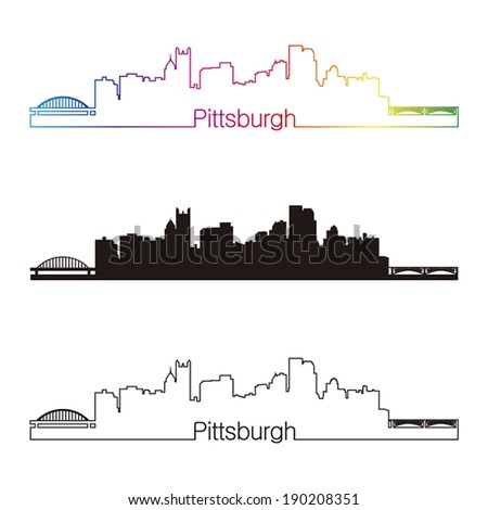 Pittsburgh Skyline Outline | Free download on ClipArtMag