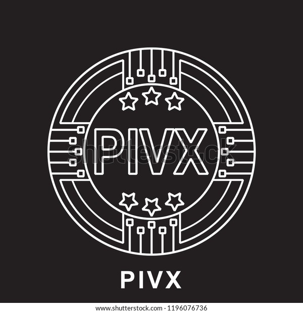 Pivx Coin Cryptocurrency Icon Black Background Stock Vector (Royalty ...