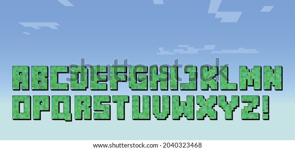 Pixel 3d Font Green Letters Stock Vector (Royalty Free) 2040323468 ...