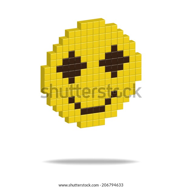 Pixel 3d Vector Illustration Design Web 스톡 벡터(로열티 프리) 206794633