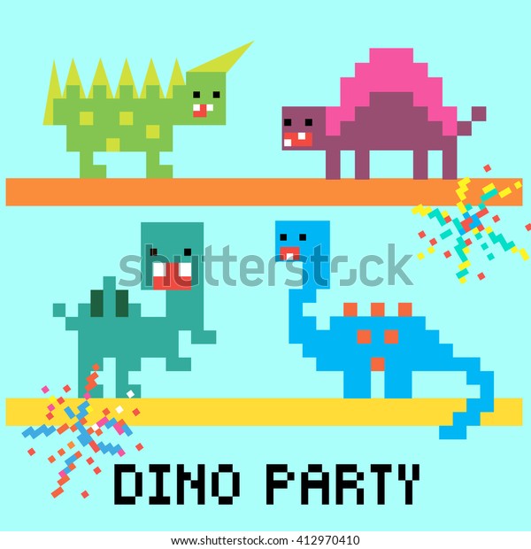 Pixel 8 Bit Cartoon Illustration Set: Vector có sẵn (miễn phí bản quyền ...