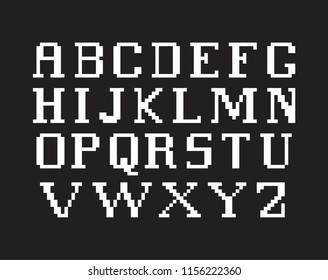 Alfabeto de píxeles en estilo retro: vector de stock (libre de regalías ...