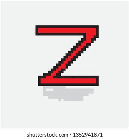 Vector Illustration Letter Z Pixel Art Stock Vector (Royalty Free ...