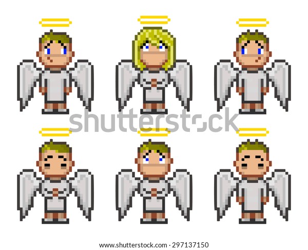 Pixel Angels Video Game Design 8 Stock Vector (Royalty Free) 297137150 | Shutterstock
