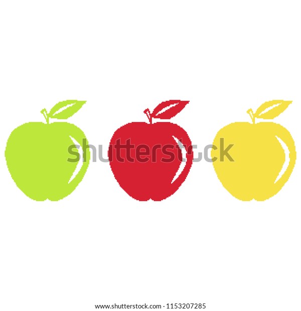 Pixel Apple Logo Trendy Icon Black Stock Vector (Royalty Free) 1153207285