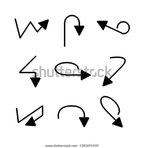 Pixel Arrow Icons Vector Set Stock Vector (Royalty Free) 1383691439 ...