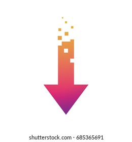 Pixel Arrow Symbol Color Gradient Pointing Stock Vector (Royalty Free ...