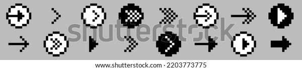 Pixel Arrows Collection Vector Icons Stock Vector (Royalty Free ...