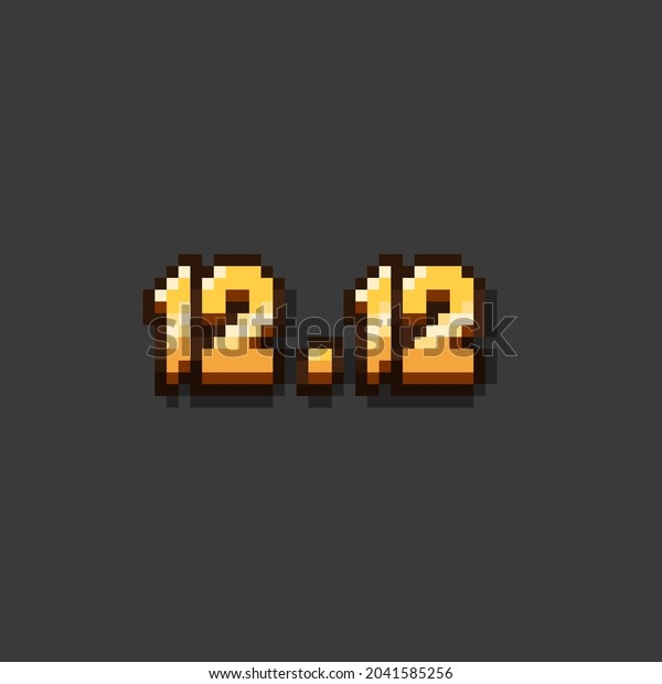 Pixel Art 1212 Gold Text Design Stock Vector (Royalty Free) 2041585256 ...