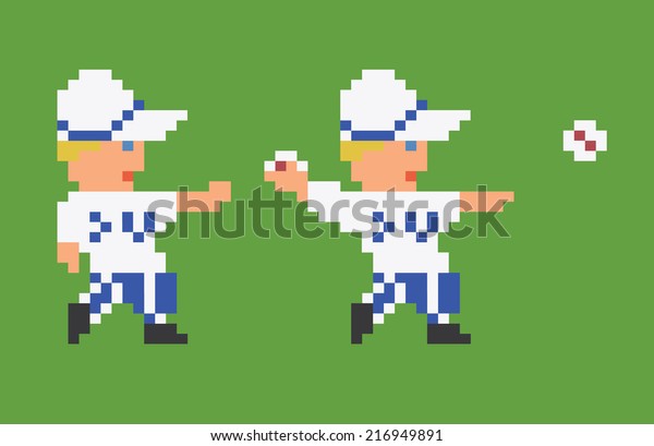 pixel art 8bit baseball player in white uniform