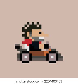 Pixel Art 8bit Go Kart Racer Stock Vector (Royalty Free) 2204403433 ...
